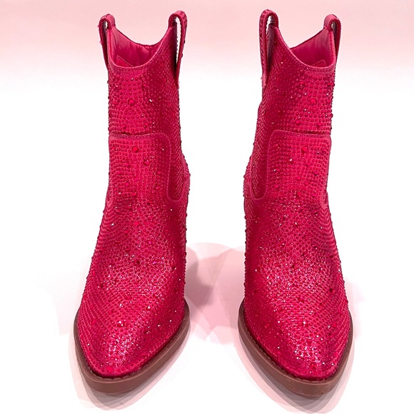 Forever 21 | Shoes | Forever River Hot Pink Rhinestone Western Cowboy ...
